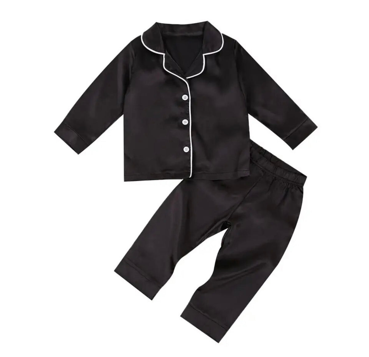 Black Satin Pajama Set – By the Grace of Bows
