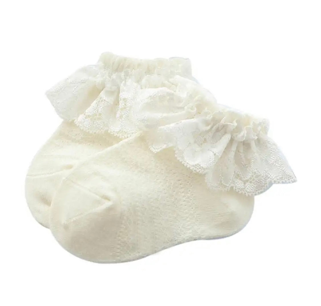 Lace Ruffled Socks-3 Colors – By the Grace of Bows